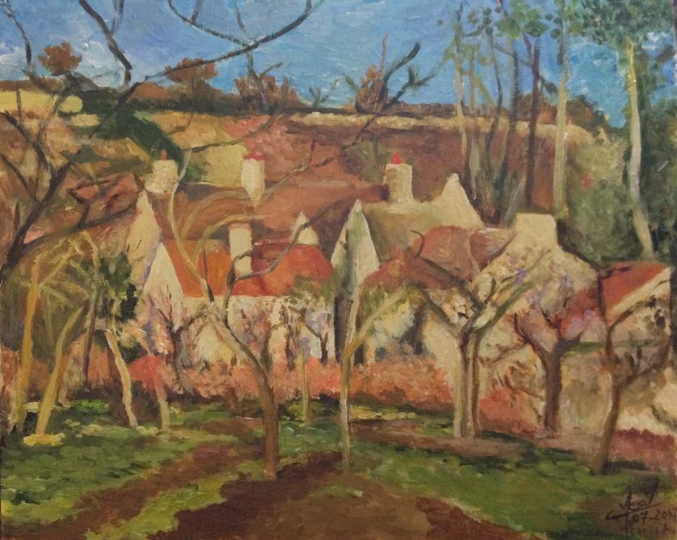 Toile n° 50 Les toits rouges de Camille Pissarro | L'art de la Peinture ...